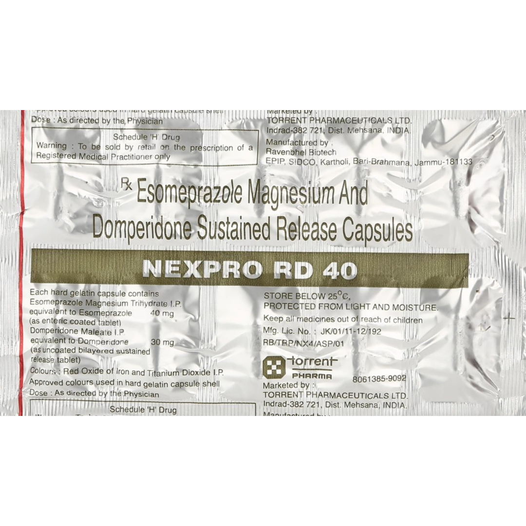 Nexpro RD 40 Capsule SR - Uses, Price, Substitute, Side Effects and Benefits