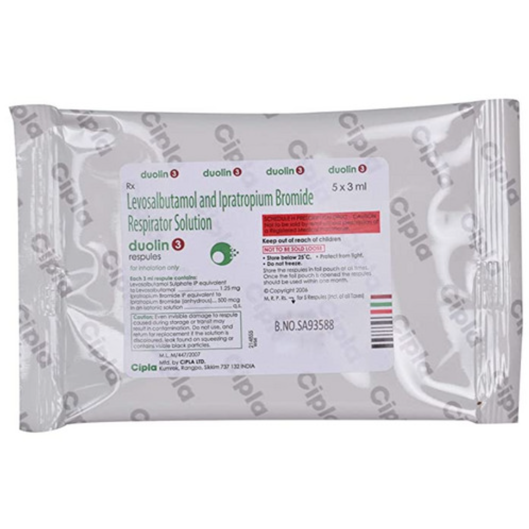 Duolin 3 Respules 3ml - Uses, Price, Substitute, Side Effects and Benefits
