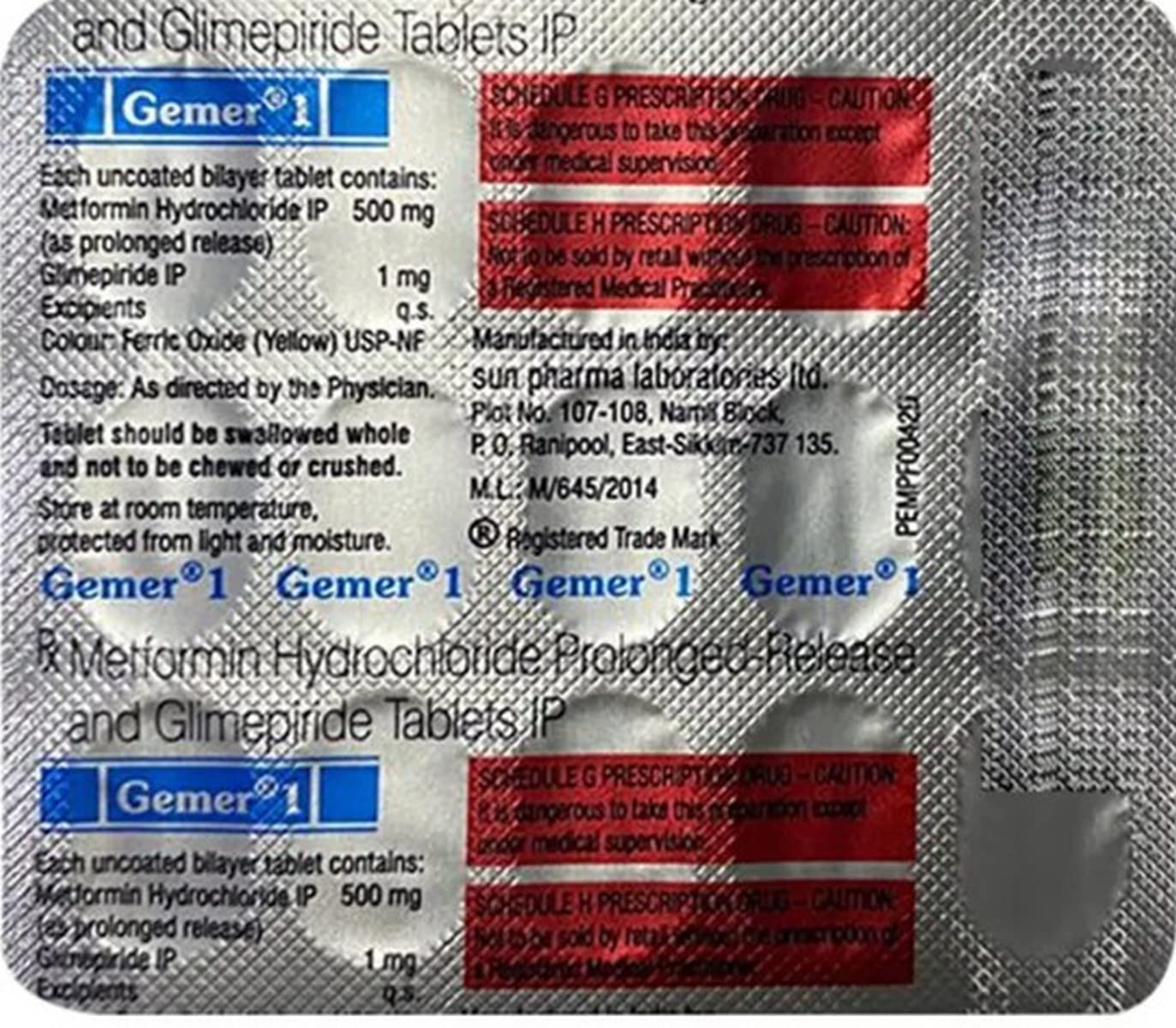 Gemer 1 Tablet PR - Uses, Price, Substitute, Side Effects and Benefits