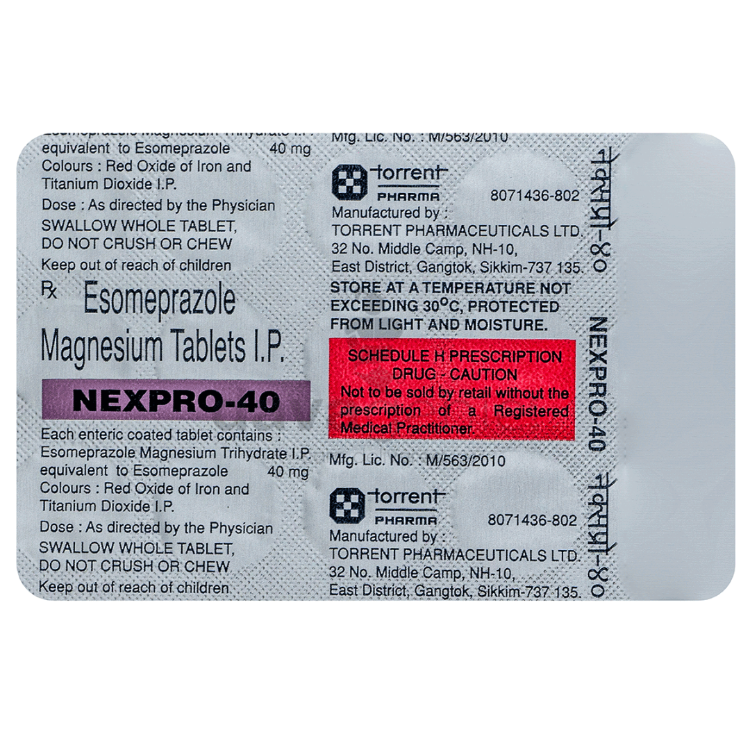 Nexpro 40 Tablet - Uses, Price, Substitute, Side Effects and Benefits