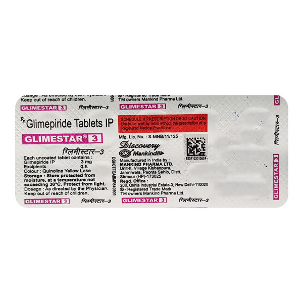 Glimestar 3 Tablet - Uses, Price, Substitute, Side Effects and Benefits