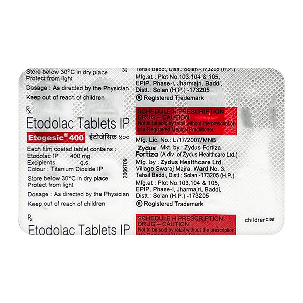 Etogesic 400 Tablet - Uses, Price, Substitute, Side Effects and Benefits