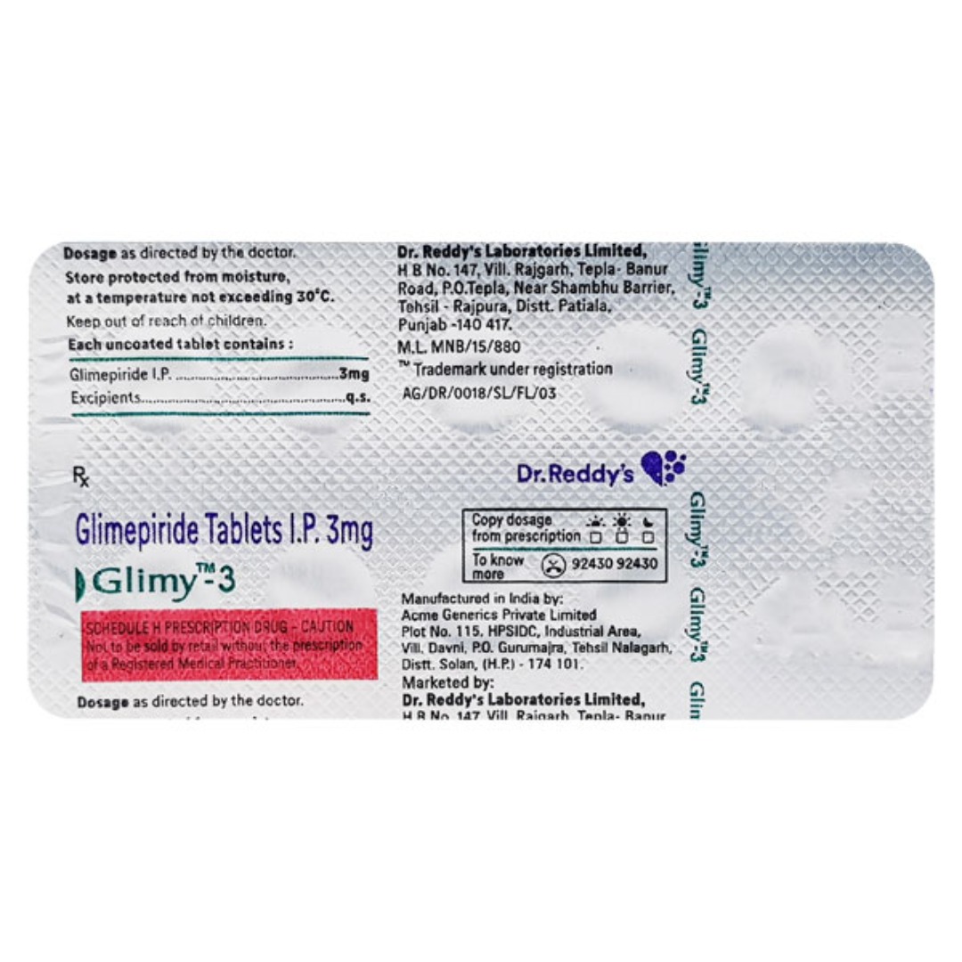 Glimy 3 Tablet - Uses, Price, Substitute, Side Effects and Benefits