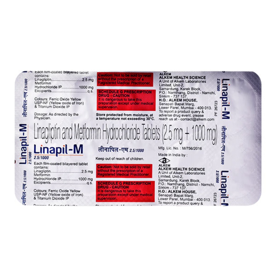 Linapil-M 2.5/1000 Tablet - Uses, Price, Substitute, Side Effects and ...