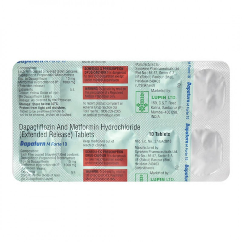Dapaturn M Forte 10 Tablet ER - Uses, Price, Substitute, Side Effects ...