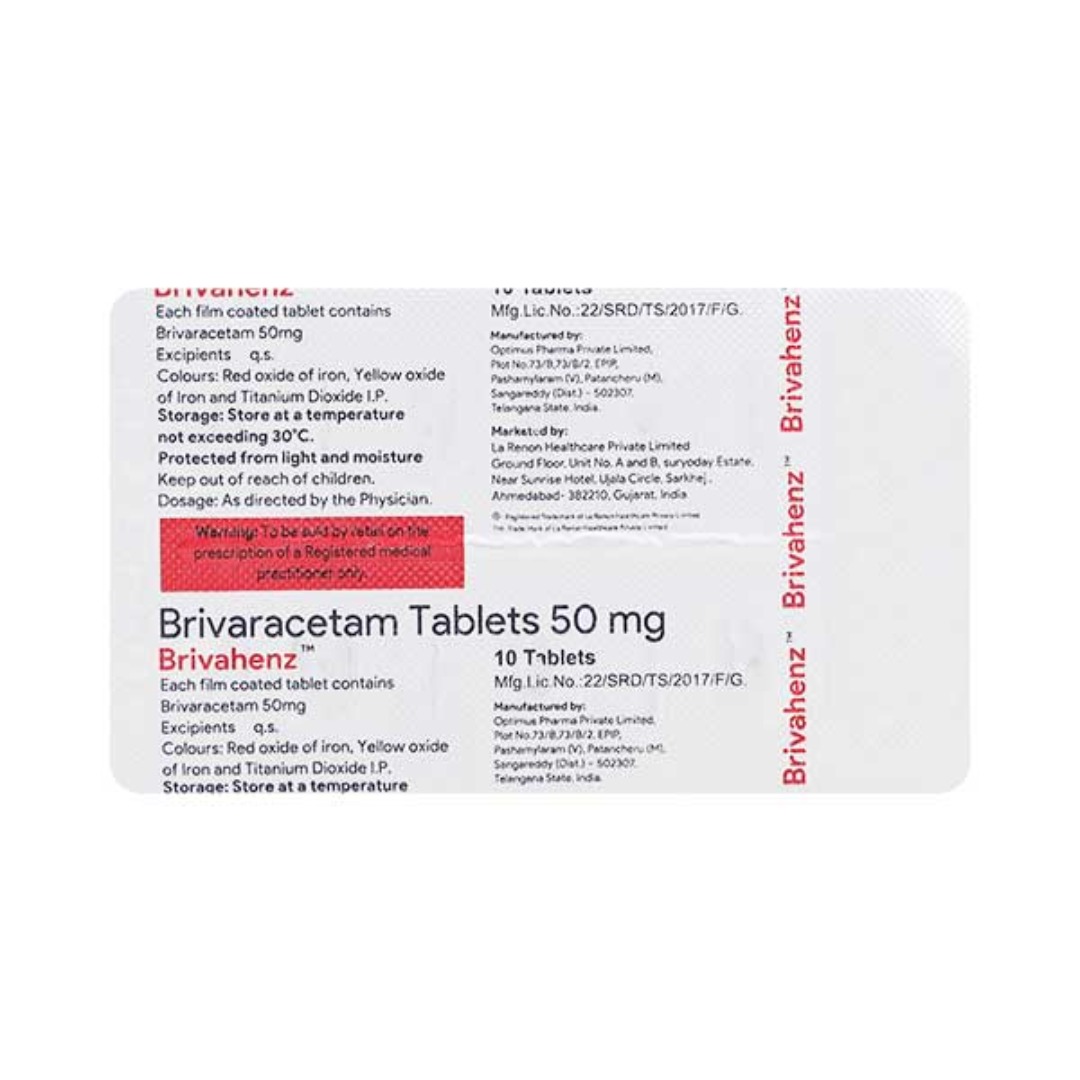 Brivahenz 50mg Tablet - Uses, Price, Substitute, Side Effects and Benefits