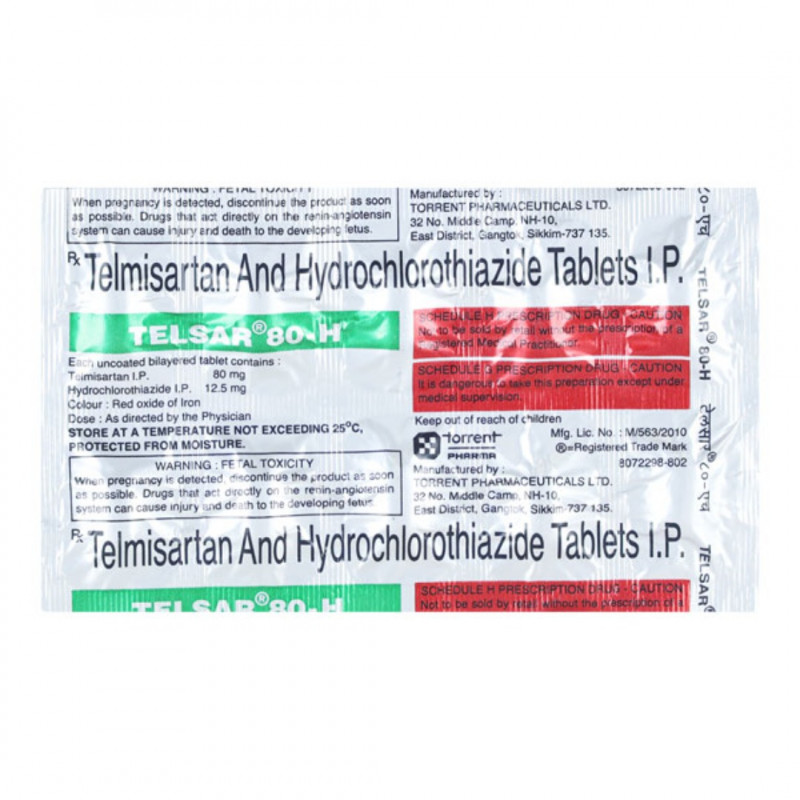 Telsar 80 H Tablet - Uses, Price, Substitute, Side Effects and Benefits