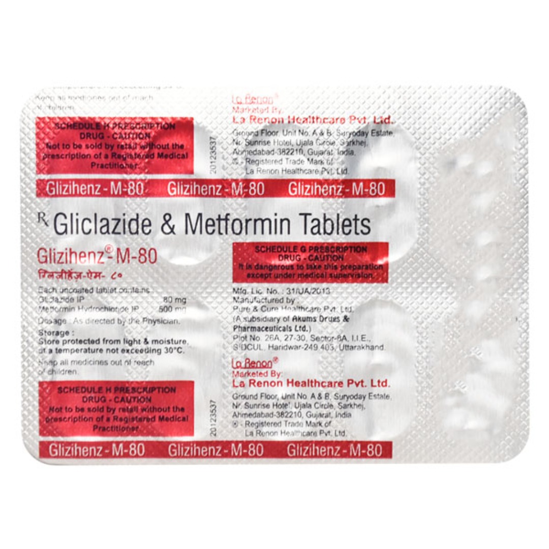 Glizihenz-M-80 Tablet - Uses, Price, Substitute, Side Effects and Benefits