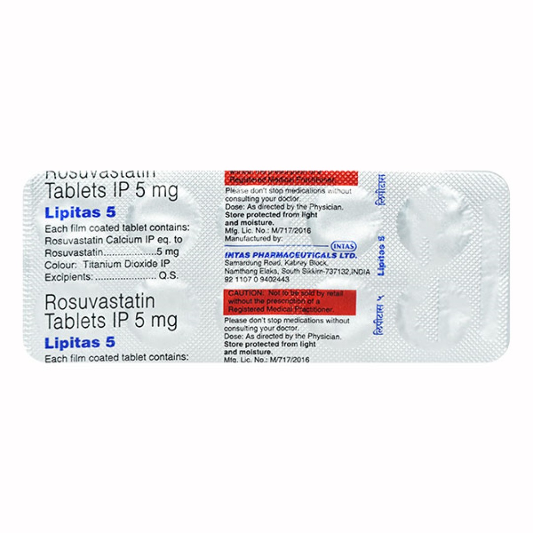 Lipitas 5mg Tablet - Uses, Price, Substitute, Side Effects and Benefits