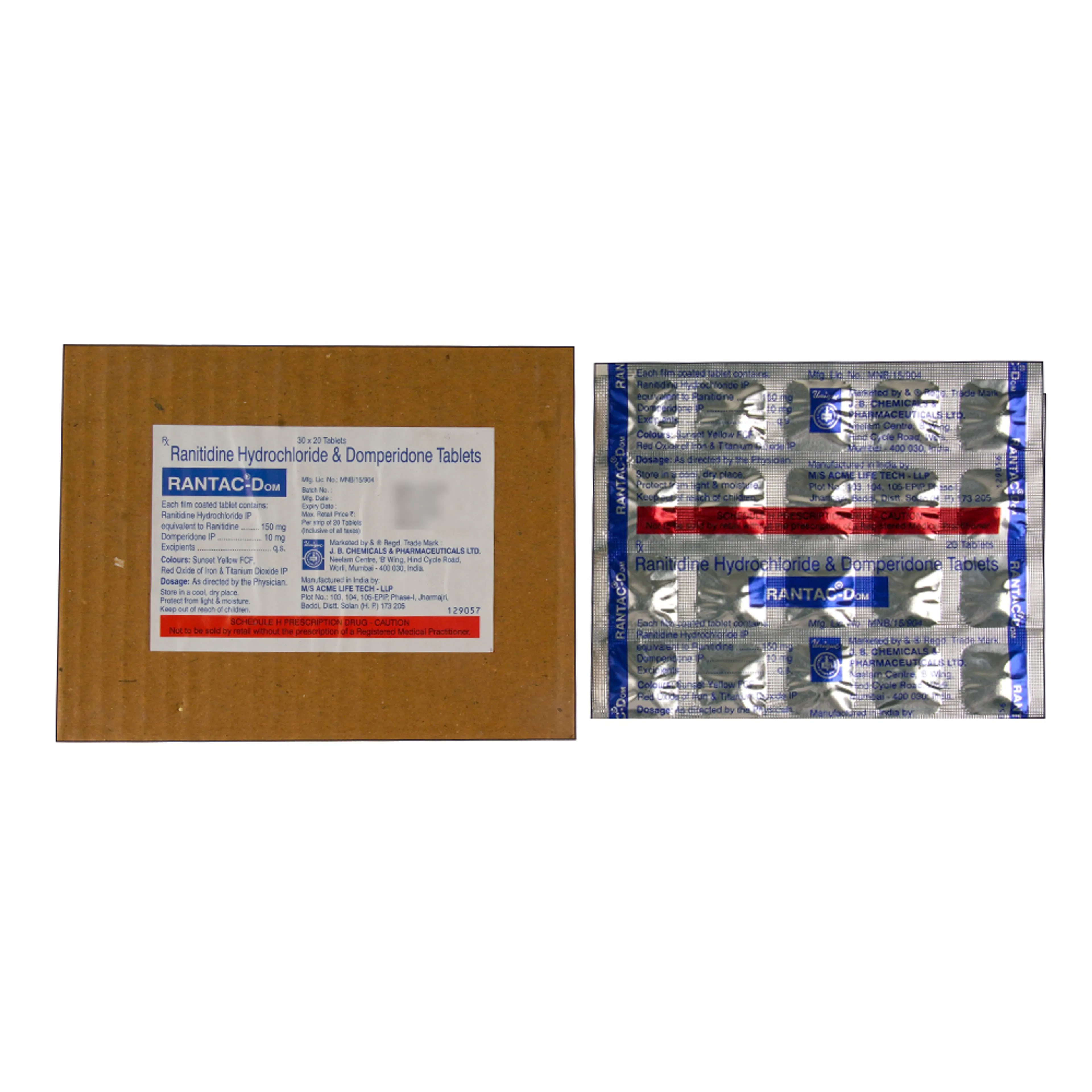 Rantac-Dom Tablet - Uses, Price, Substitute, Side Effects and Benefits