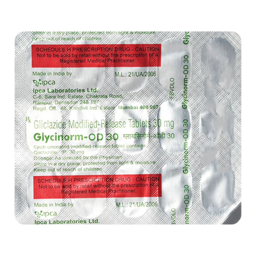 Glycinorm OD 30mg Tablet MR - Uses, Price, Substitute, Side Effects and Benefits