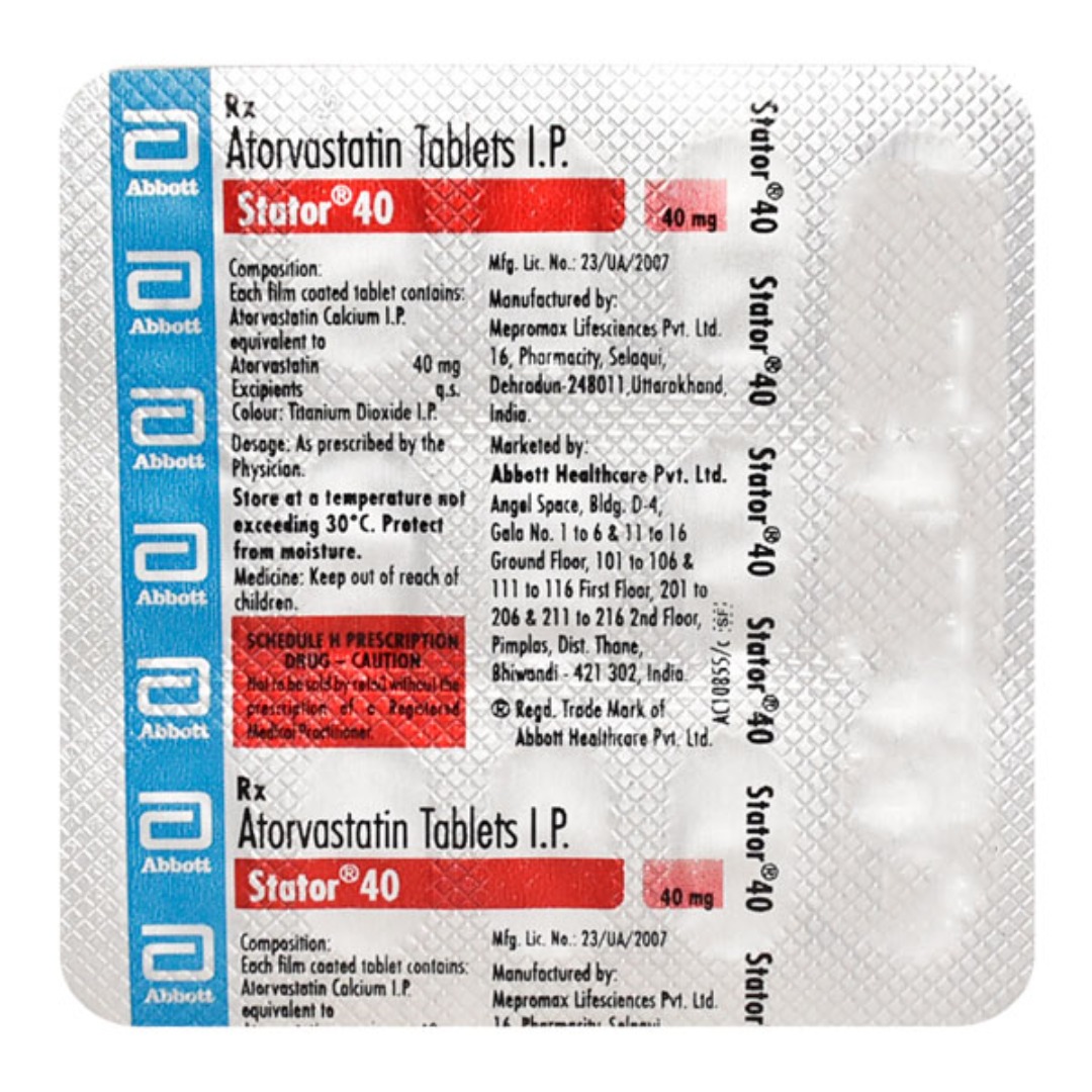 Stator 40 Tablet - Uses, Price, Substitute, Side Effects and Benefits