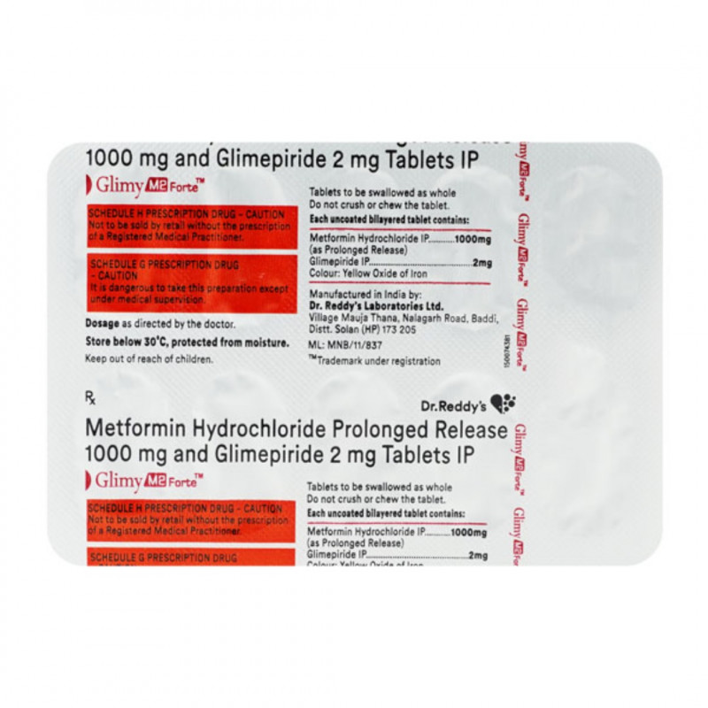 Glimy M 2 Forte Tablet PR - Uses, Price, Substitute, Side Effects and ...