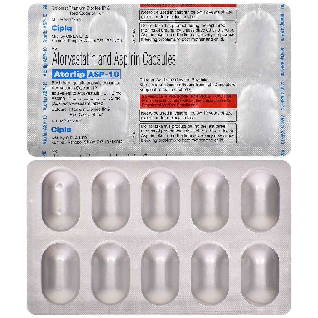 Atorlip-ASP 10 Capsule - Uses, Price, Substitute, Side Effects and Benefits