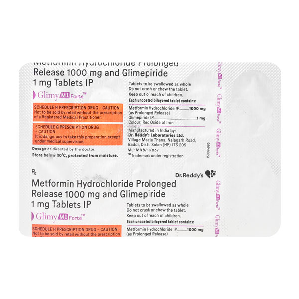 Glimy M1 Forte Tablet PR - Uses, Price, Substitute, Side Effects and ...