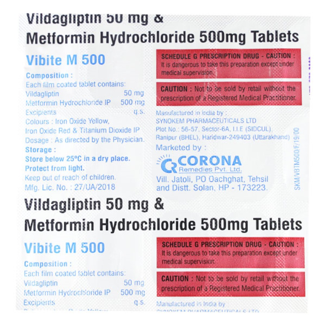 Vibite M 500 Tablet - Uses, Price, Substitute, Side Effects and Benefits
