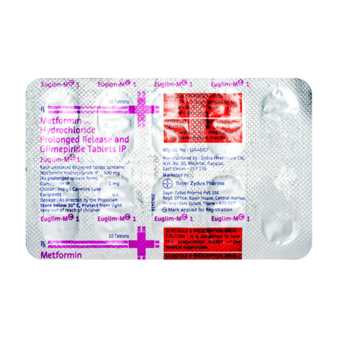 Euglim-M 1 Tablet PR - Uses, Price, Substitute, Side Effects and Benefits