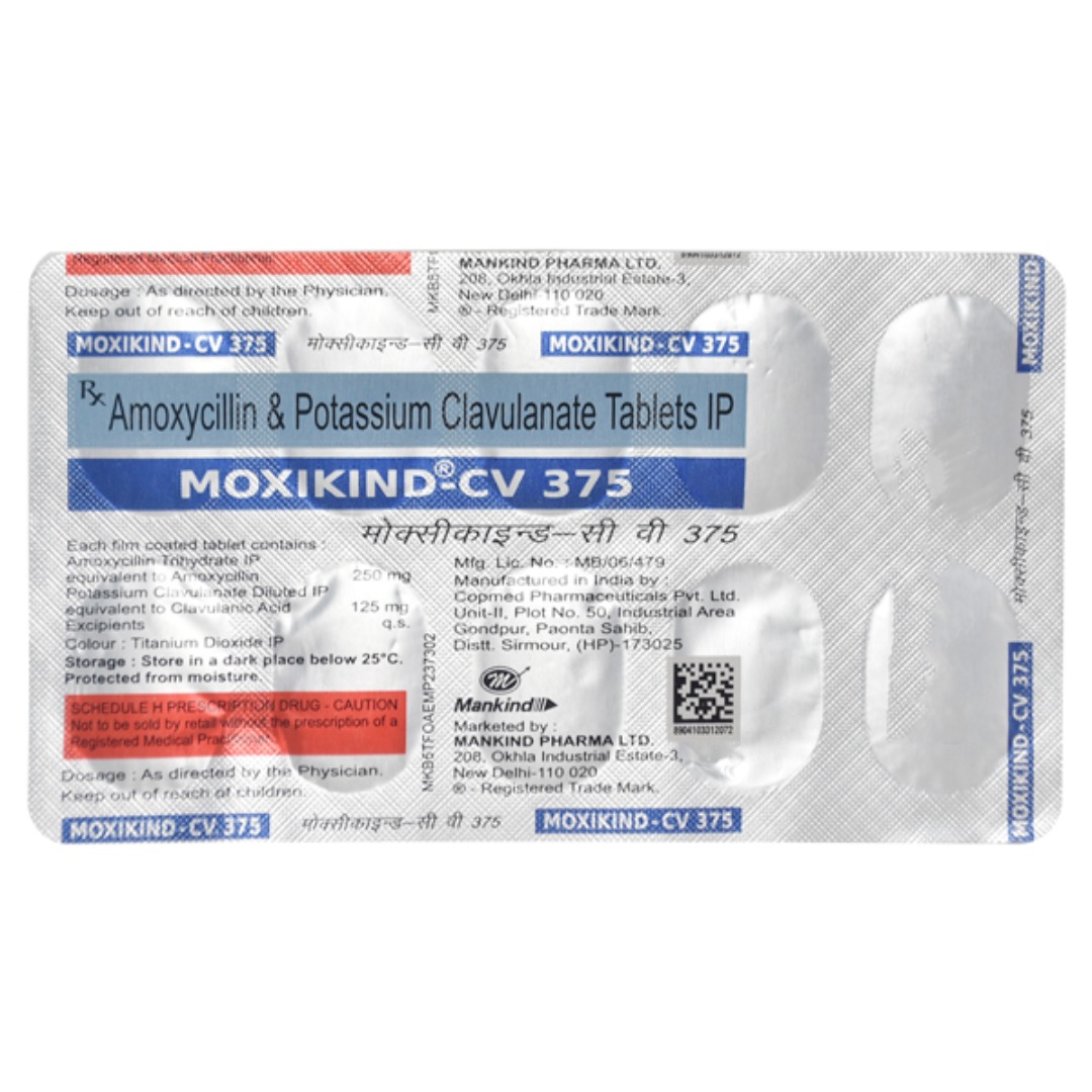 Moxikind-CV 375 Tablet - Uses, Price, Substitute, Side Effects and Benefits