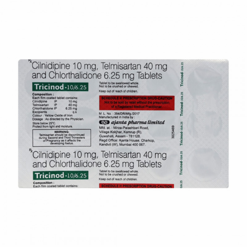 Tricinod 10/6.25 Tablet - Uses, Price, Substitute, Side Effects and ...