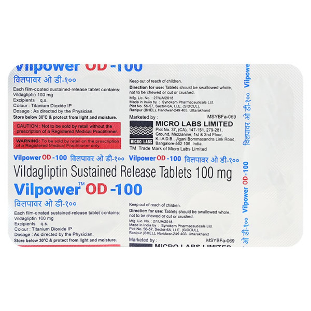Vilpower OD 100mg Tablet - Uses, Price, Substitute, Side Effects and Benefits