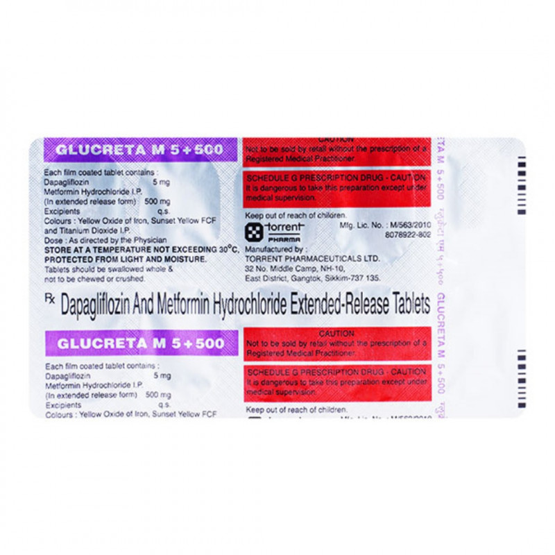 Glucreta M 5/500 Tablet ER - Uses, Price, Substitute, Side Effects and ...