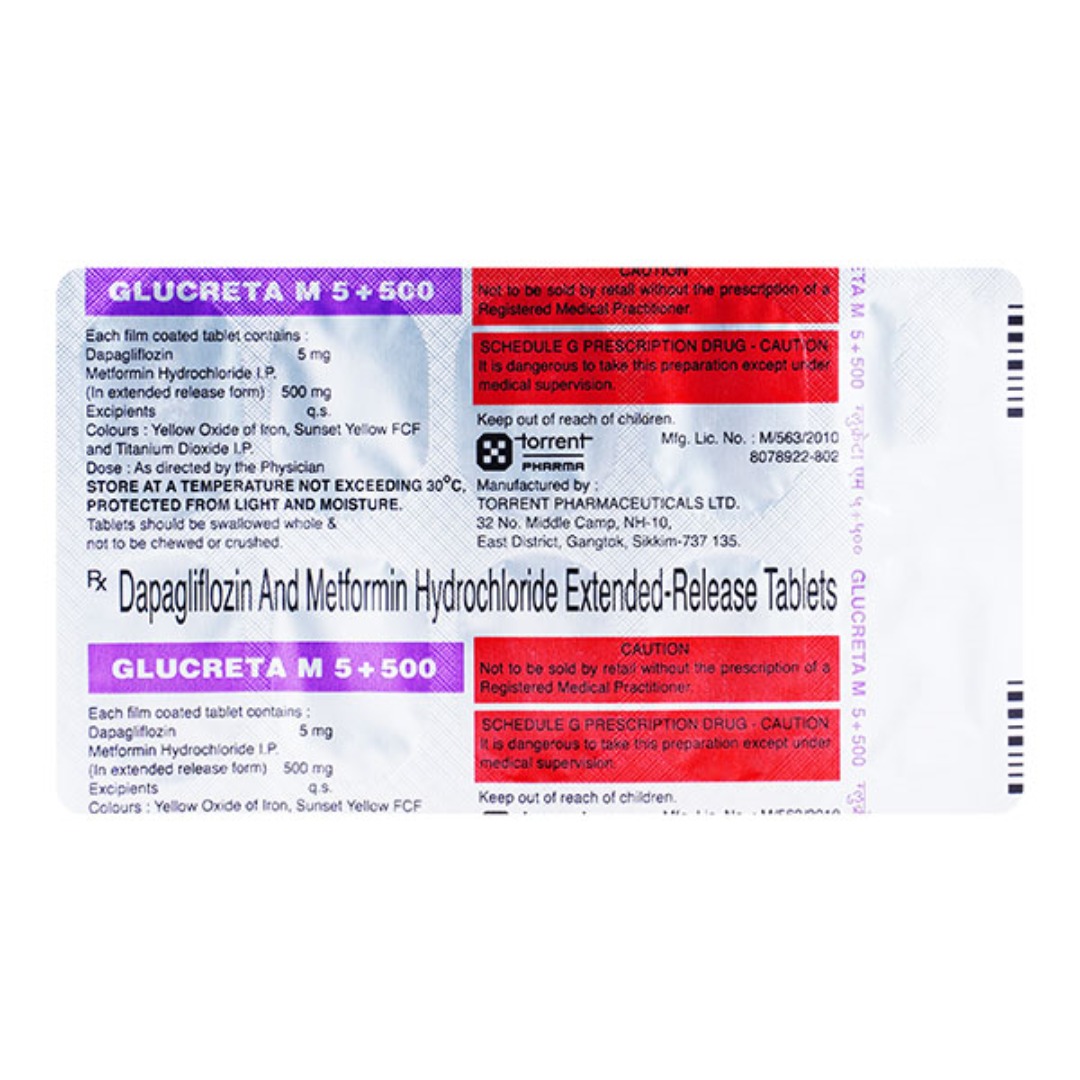 Glucreta M 5/500 Tablet ER - Uses, Price, Substitute, Side Effects and ...