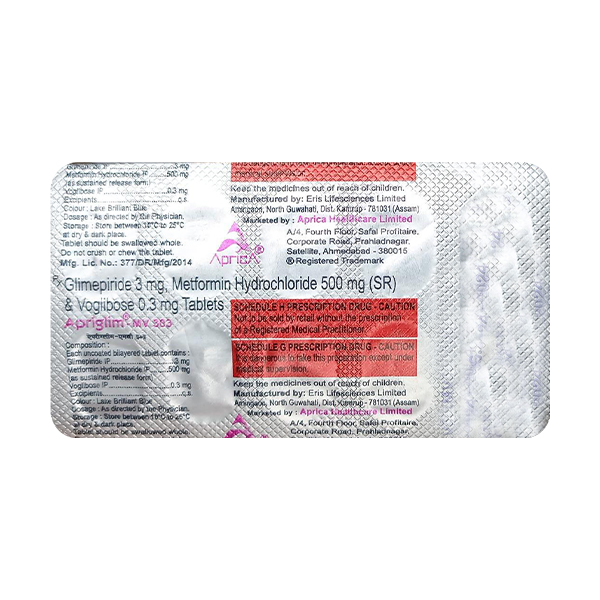 Apriglim-MV 303 Tablet SR - Uses, Price, Substitute, Side Effects and ...