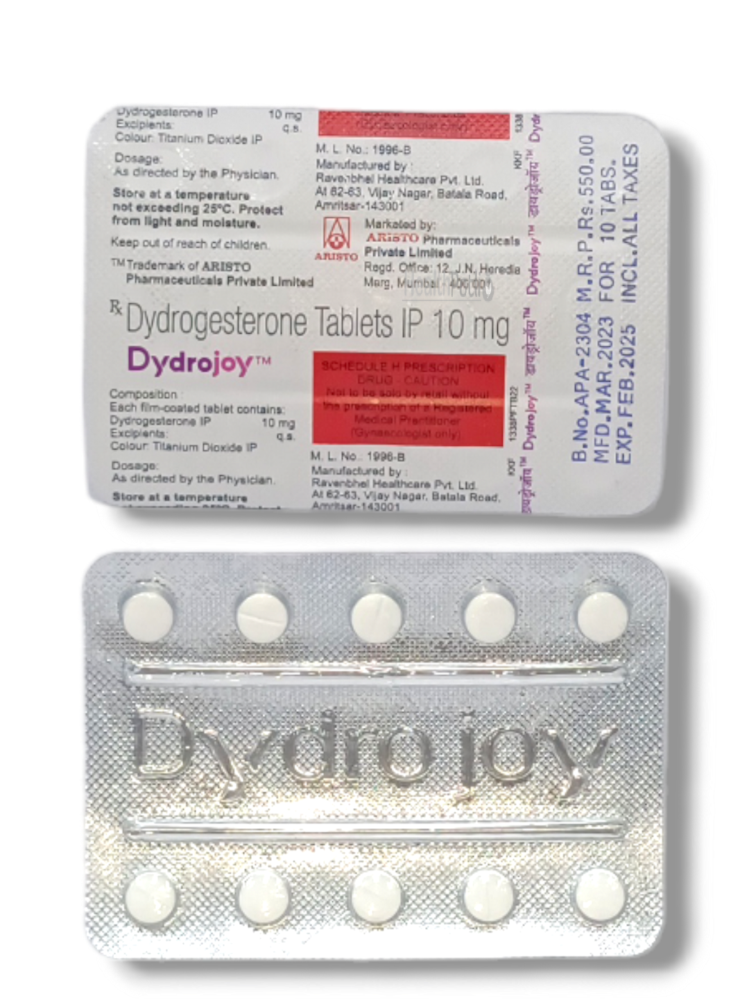Dydrojoy 10mg Tablet - Uses, Price, Substitute, Side Effects and Benefits