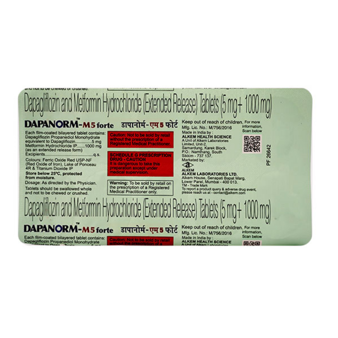 Dapanorm-M 5 Forte Tablet ER - Uses, Price, Substitute, Side Effects ...