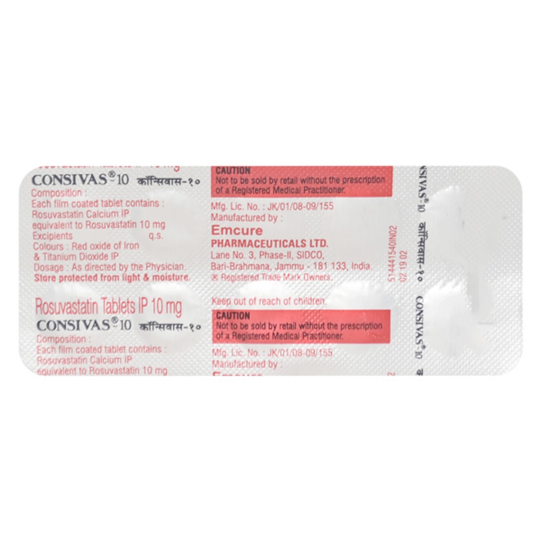 Consivas 10 Tablet - Uses, Price, Substitute, Side Effects and Benefits