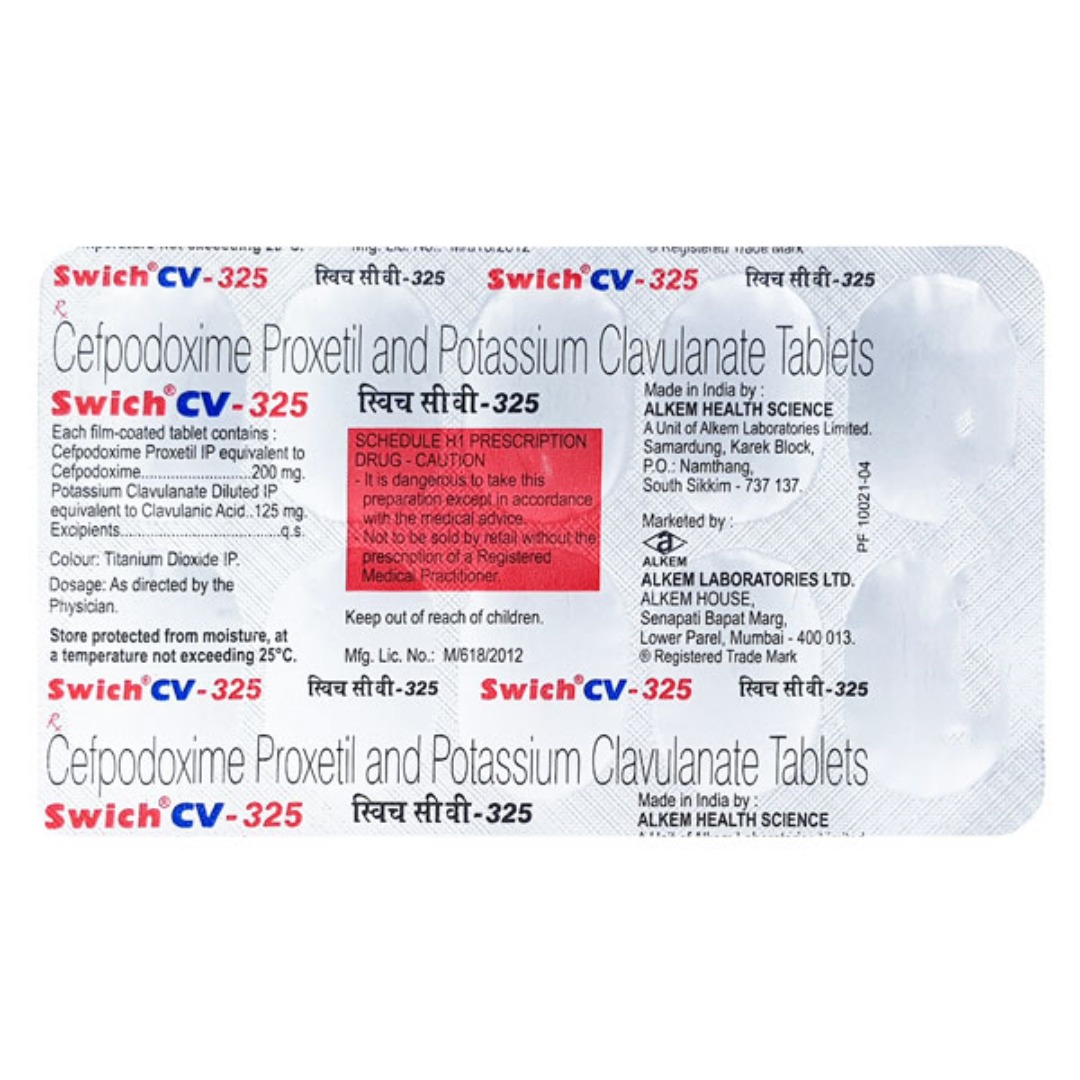Swich CV 325 Tablet - Uses, Price, Substitute, Side Effects and Benefits