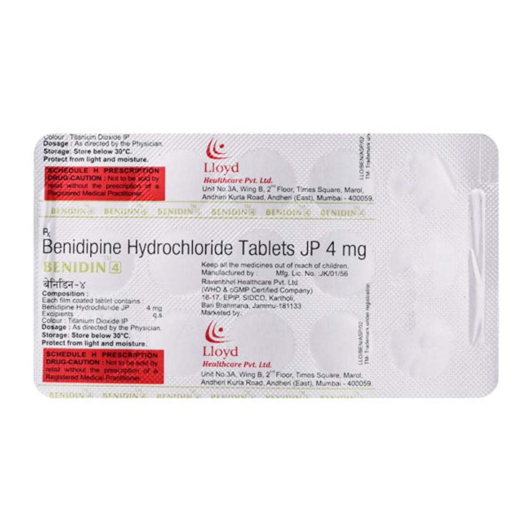 Benidin 4 Tablet - Uses, Price, Substitute, Side Effects and Benefits