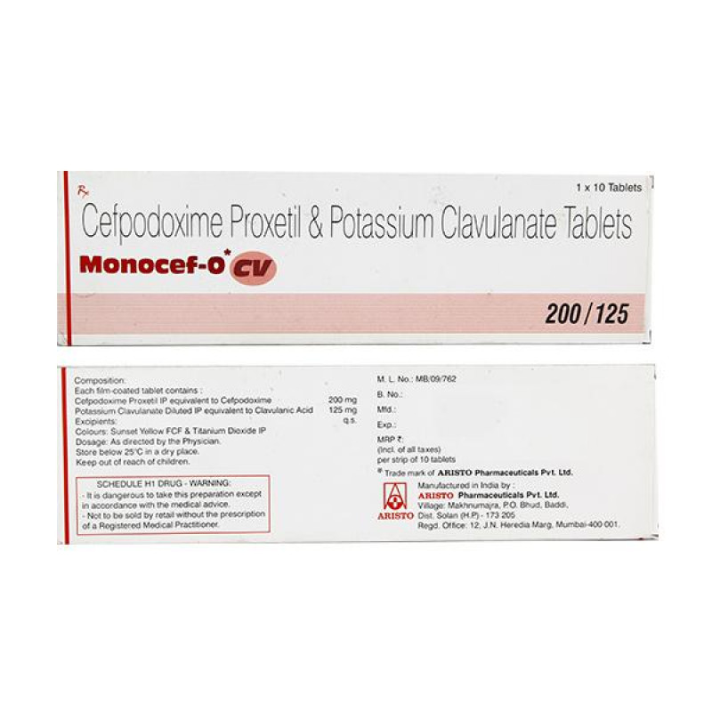 Monocef-O CV 200/125 Tablet - Uses, Price, Substitute, Side Effects and ...