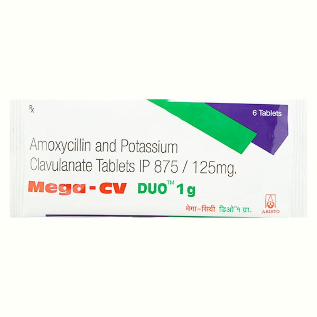 Mega-CV Duo 875mg/125mg Tablet - Uses, Price, Substitute, Side Effects ...