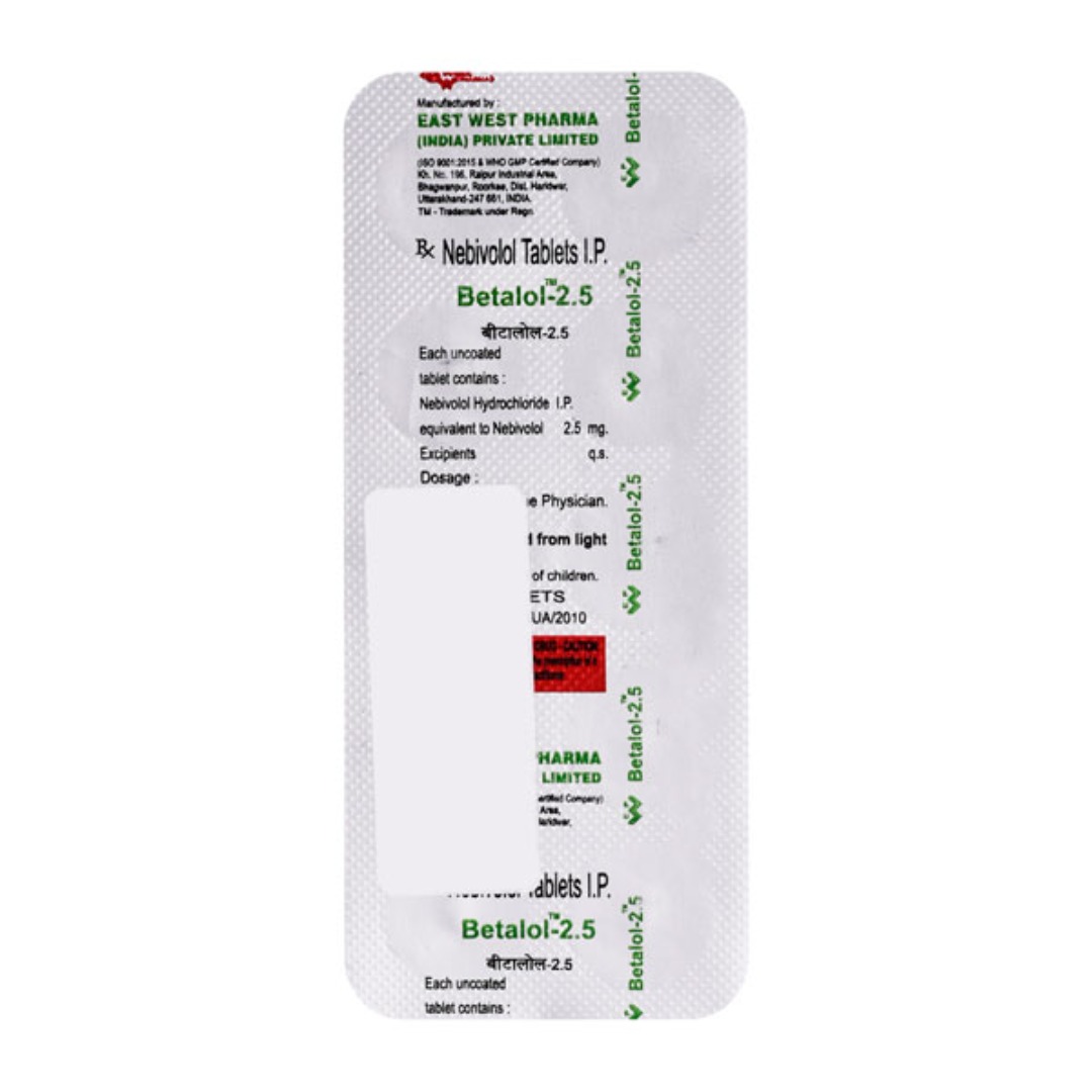 Betalol 2.5mg Tablet - Uses, Price, Substitute, Side Effects and Benefits