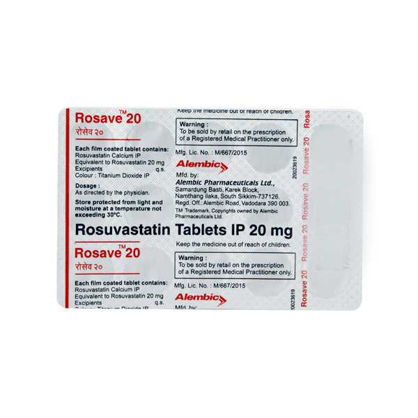 Rosave 20 Tablet - Uses, Price, Substitute, Side Effects and Benefits