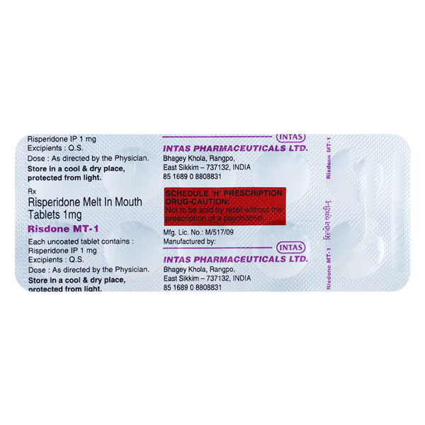 Risdone MT 1 Tablet - Uses, Price, Substitute, Side Effects and Benefits