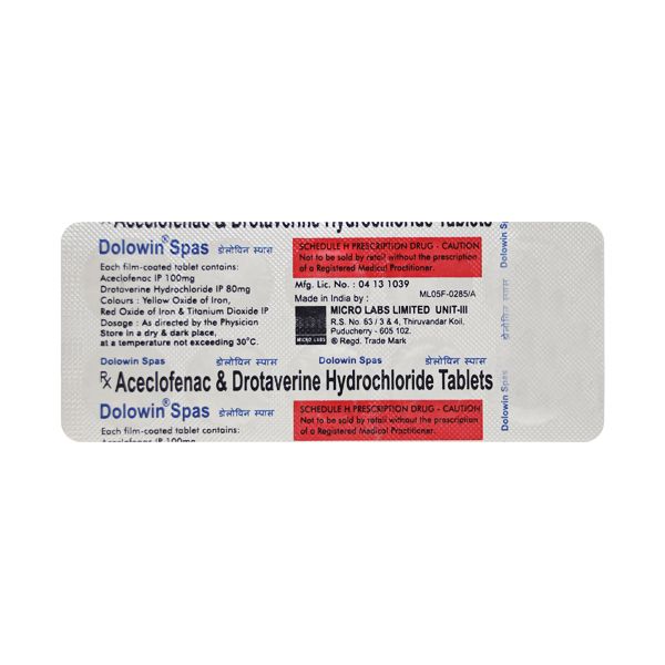 Dolowin Spas Tablet - Uses, Price, Substitute, Side Effects and Benefits