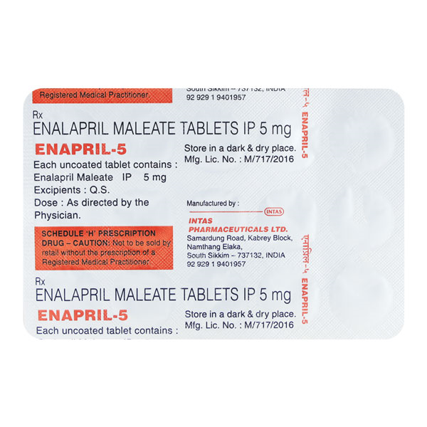 Enapril 5 Tablet - Uses, Price, Substitute, Side Effects and Benefits