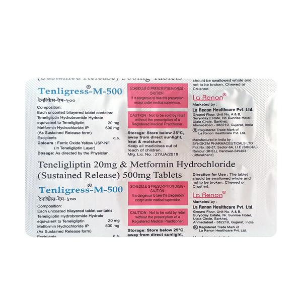 Tenligress-M 500 Tablet SR - Uses, Price, Substitute, Side Effects and ...