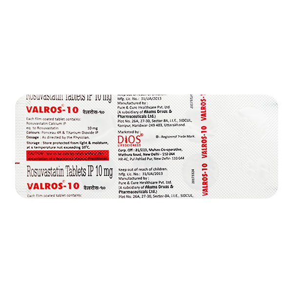 Valros 10 Tablet - Uses, Price, Substitute, Side Effects and Benefits