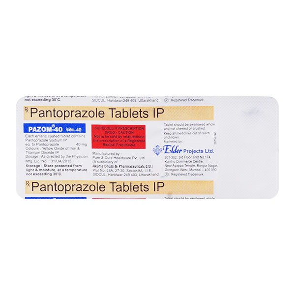 Pazom 40mg Tablet - Uses, Price, Substitute, Side Effects and Benefits