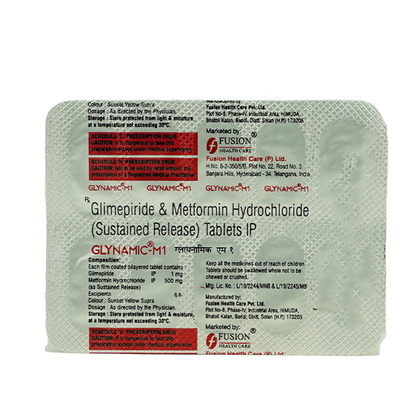 Glynamic M 1mg/500mg Tablet - Uses, Price, Substitute, Side Effects and ...