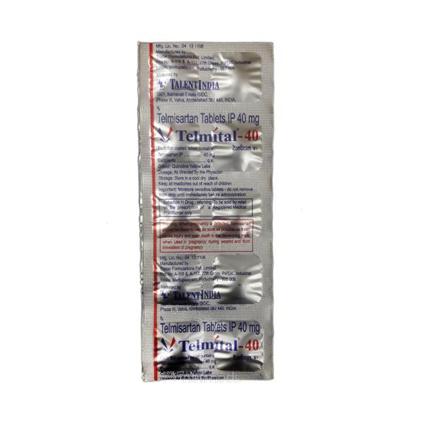 Telmital 40 Tablet - Uses, Price, Substitute, Side Effects and Benefits