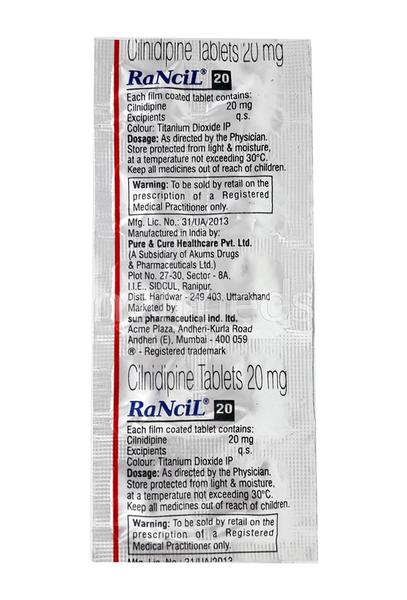Rancil 20 Tablet - Uses, Price, Substitute, Side Effects and Benefits