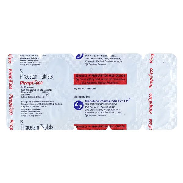Pirapil 800 Tablet - Uses, Price, Substitute, Side Effects and Benefits