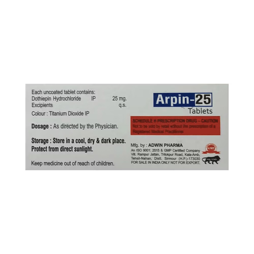 Arpin 25mg Tablet - Uses, Price, Substitute, Side Effects and Benefits