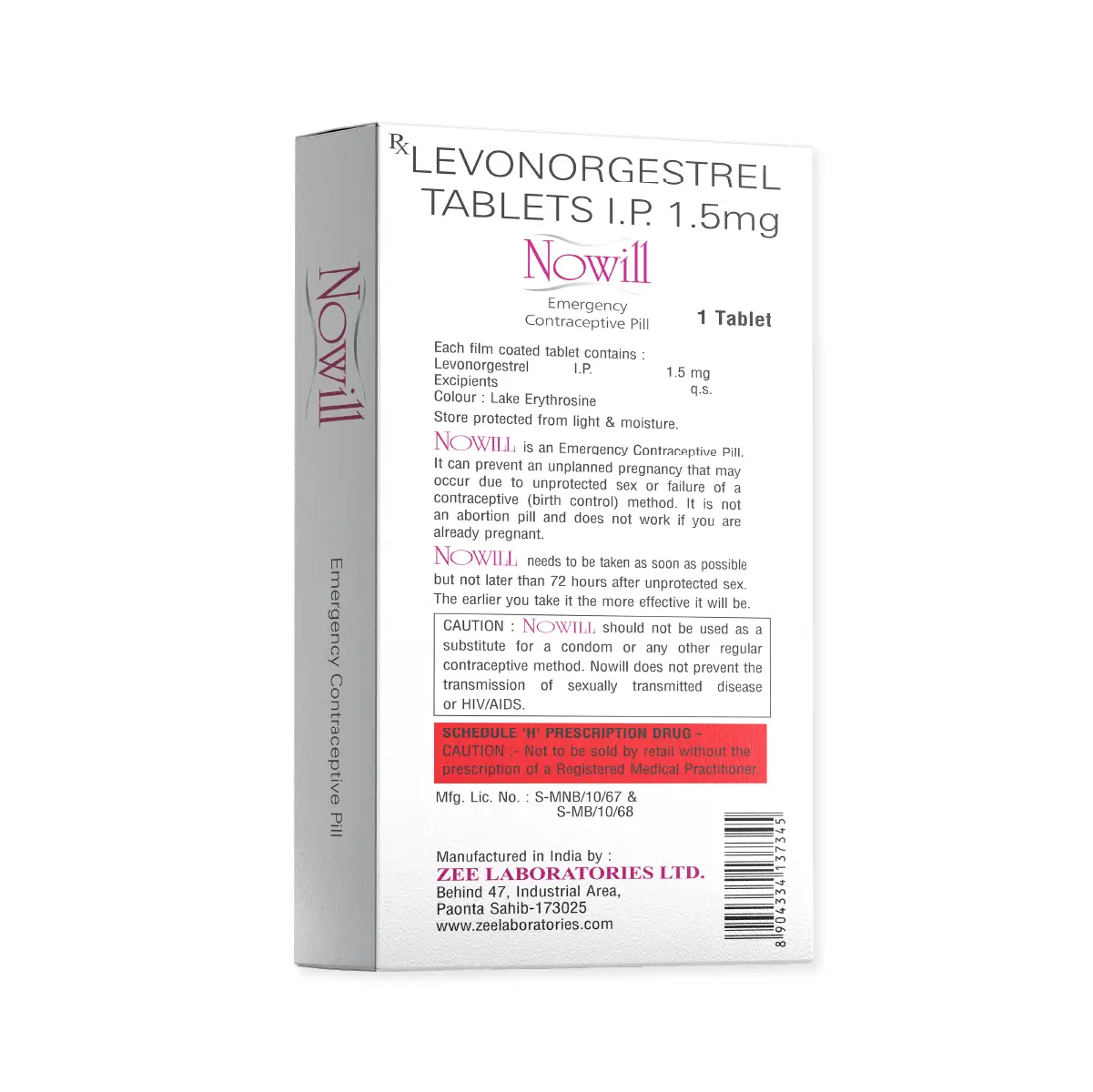 Nowill Tablet | Emergency Contraceptive Pill | Zeelab Pharmacy