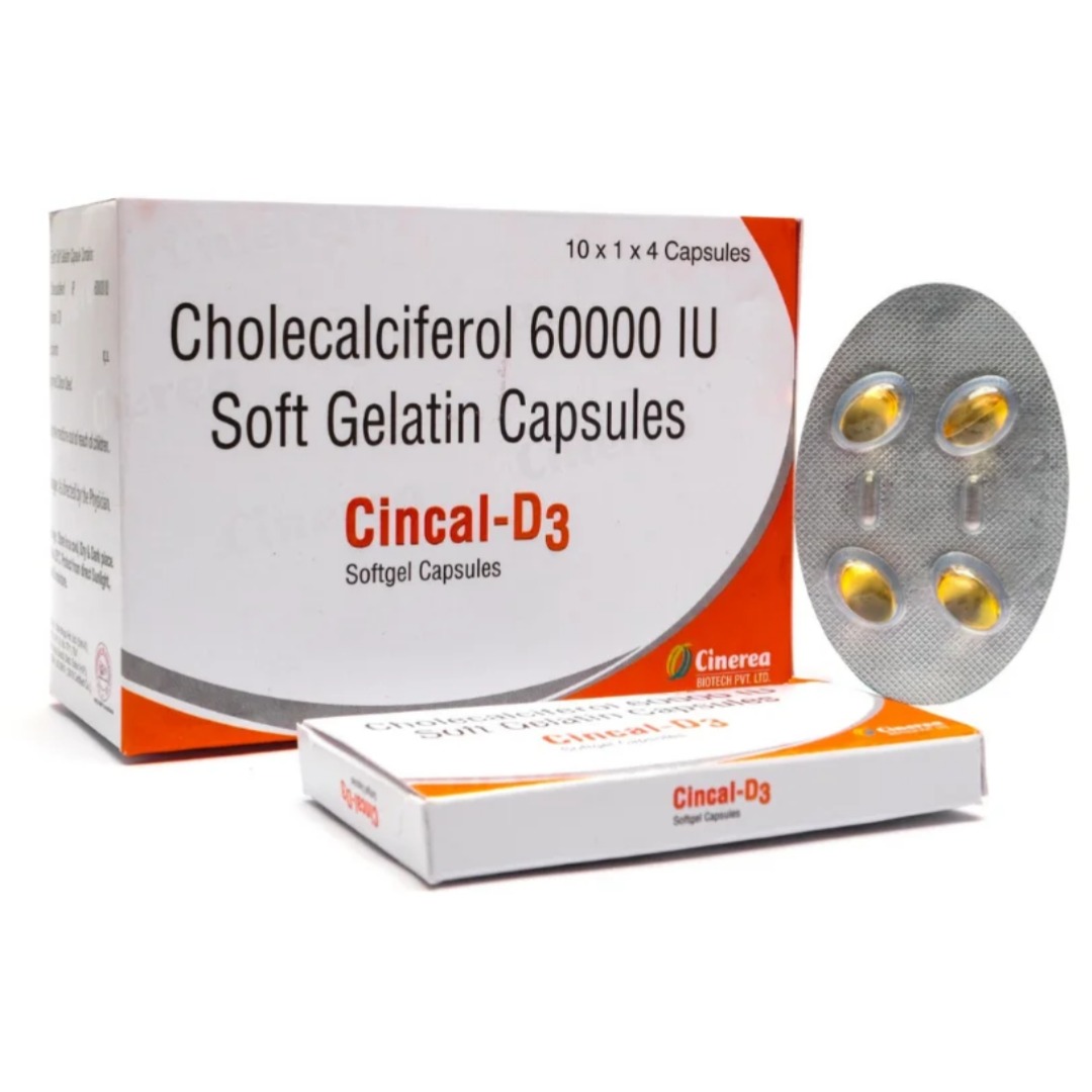 Cincal D3 60k Capsule - Uses, Benefits, Side Effects & Price