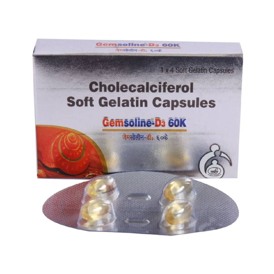 Gemsoline D3 60k Capsule - Uses, Benefits, Side Effects & Price